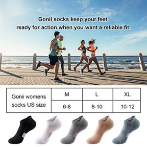 Gonii Ankle Socks Womens Running Athletic No Show Socks Cushioned 5-Pairs