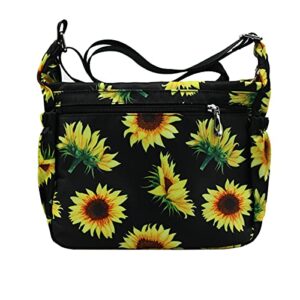 Fabuxry Purses and Shoulder Handbags for Women Crossbody Bag Messenger Bags (Floral-Sunflowers)