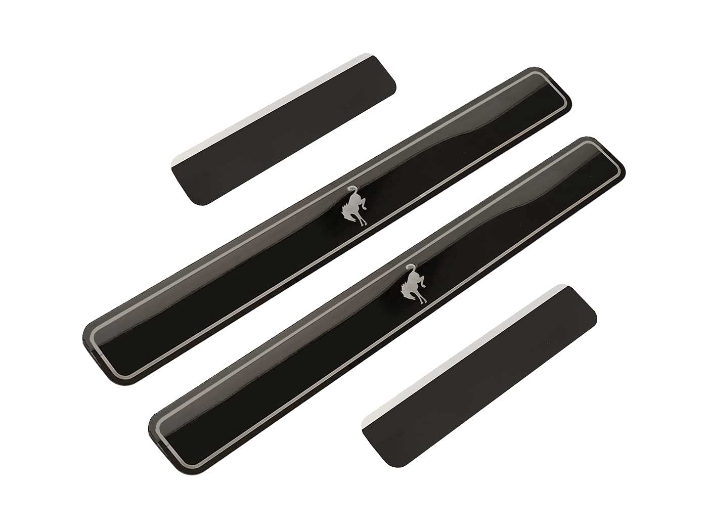 Blue Oval Industries OEM Black Chrome Front and Rear Door Sill Step Plates for 2021-2024 Bronco Sport