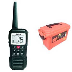 uniden atlantis 155 handheld marine radio + plano 131252 dry storage emergency marine box