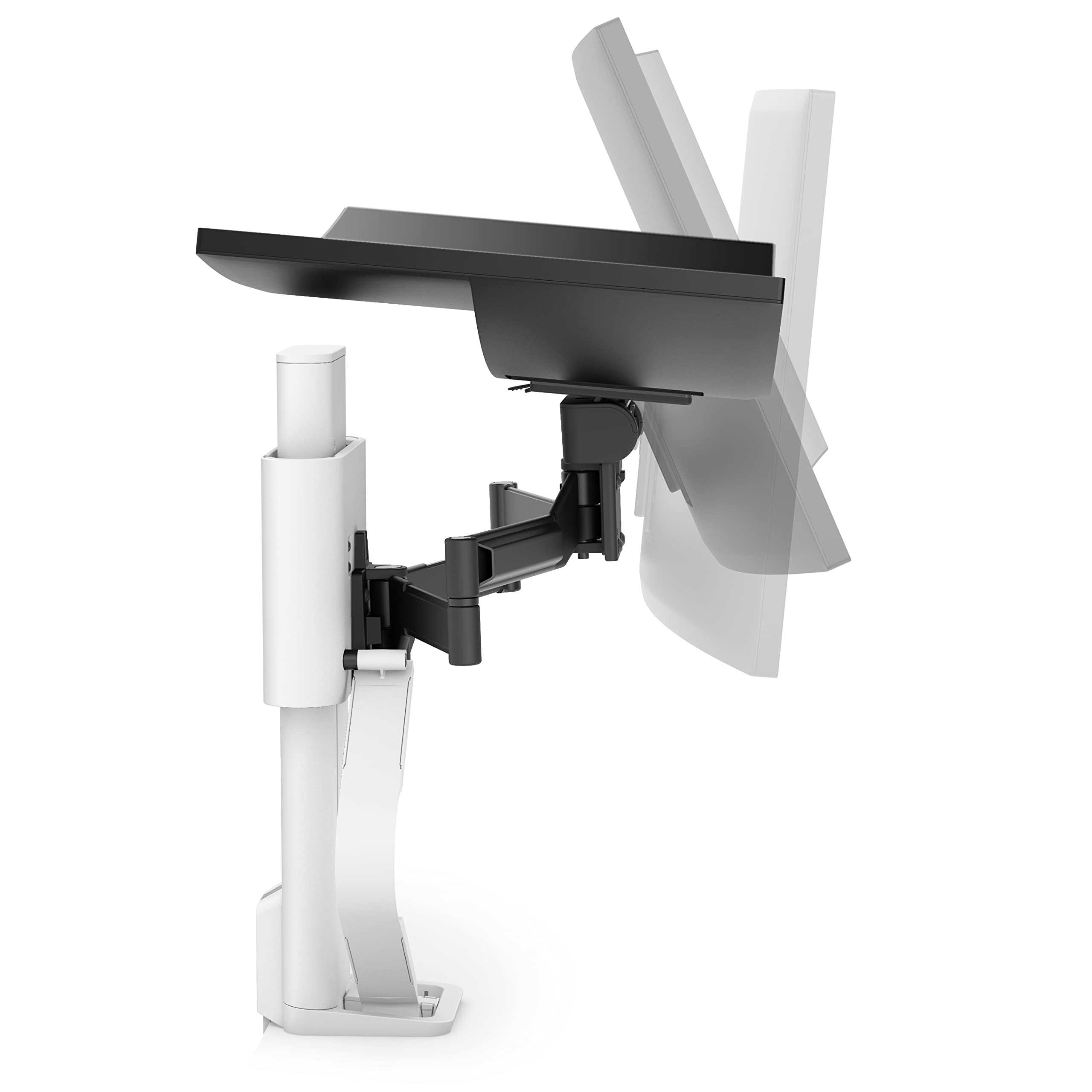 Ergotron – Trace™ Single Monitor Arm, VESA Desk Mount – for Monitors Up to 38 Inches, 6.5 to 21.5 lbs – White