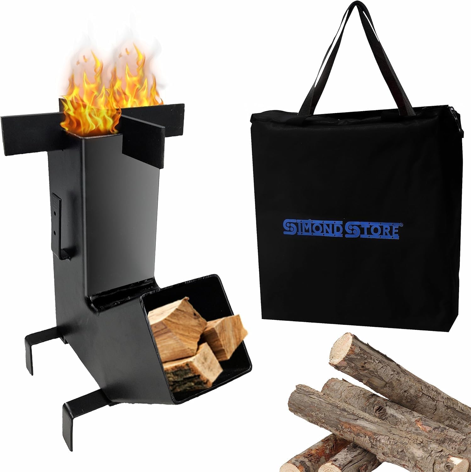 Simond Store - Rocket Stove - Rocket Stove Camping with FREE Carrying Bag - portable wood stove camping stove wood Gear rocket stove kit with Big Fuel Chamber rocket stoves for cooking wood burning