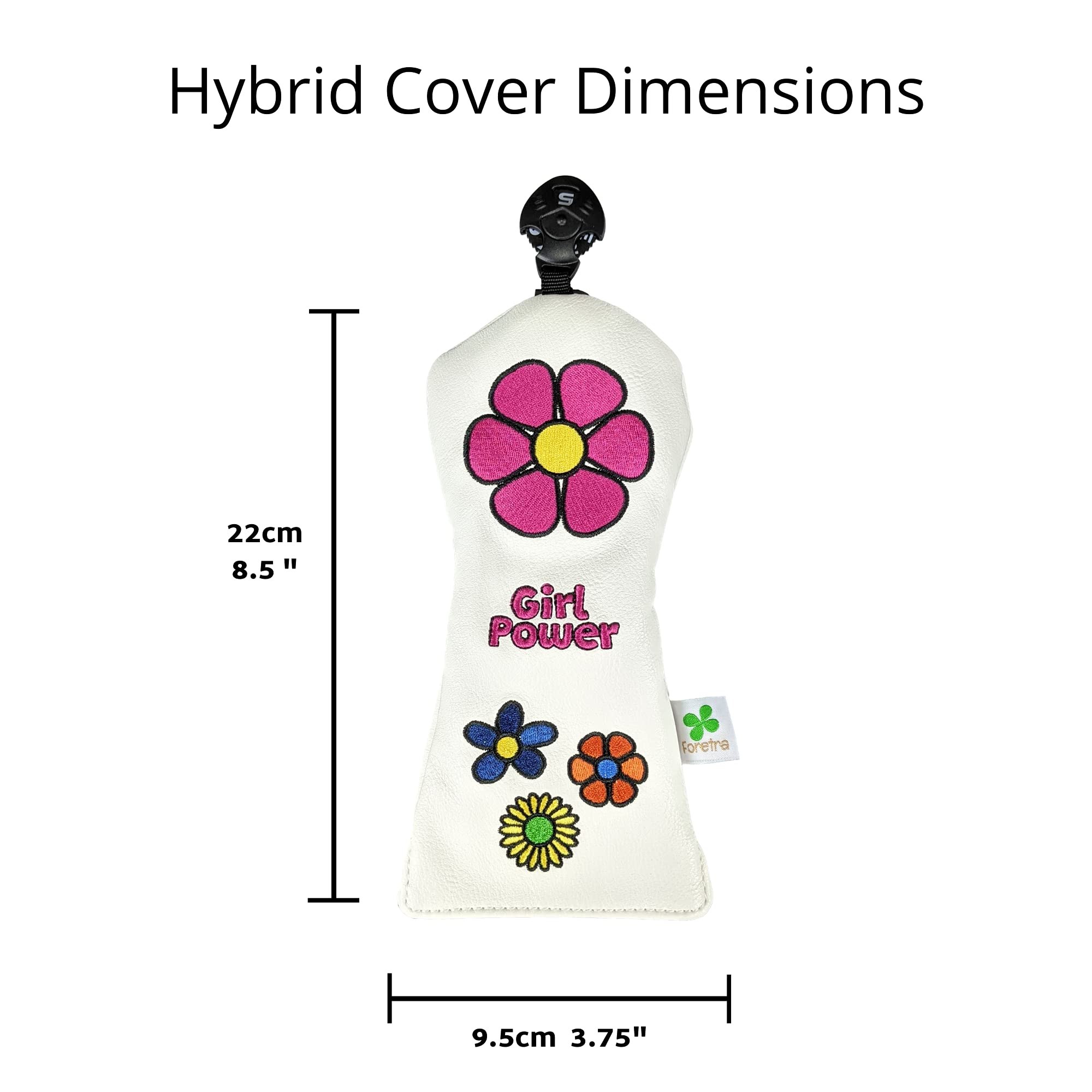 Foretra - Limited Edition Girl Power Hybrid Headcover - Tour Quality Golf Club Cover - Style and Customize Your Golf Bag