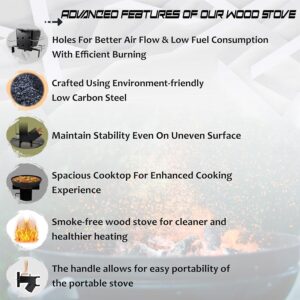 Simond Store - Rocket Stove - Rocket Stove Camping with FREE Carrying Bag - portable wood stove camping stove wood Gear rocket stove kit with Big Fuel Chamber rocket stoves for cooking wood burning