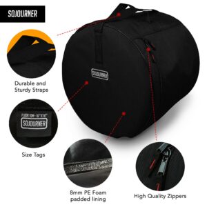 Drum Cases (5 Piece) - Travel Drum Bags Set for Standard Kits - Rugged Design & Thick Padding for Your Drumset Protection- Includes 22" Kick Bag, 12" Tom Case, 13 Tom, 16" Tom, 14" Snare