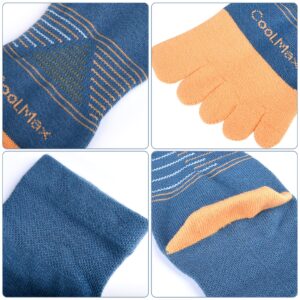 OrrinSports 3 Pairs Women & Men's Athletic Toe Socks Five Finger Socks for Running Hiking Walking Quarter Crew (Size Medium)