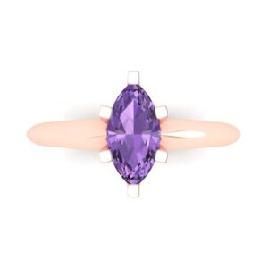 clara pucci 1.0 ct marquise cut solitaire simulated alexandrite engagement bridal promise anniversary ring 18k rose gold size 3.5