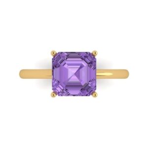 clara pucci 2.5 ct asscher cut solitaire simulated alexandrite engagement bridal promise anniversary ring 18k yellow gold size 3.5