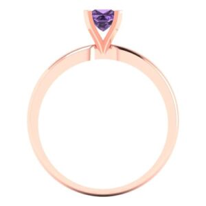 Clara Pucci 0.50 ct Princess Cut Solitaire Simulated Alexandrite Engagement Bridal Promise Anniversary Ring 18K Rose Gold Size 4.5