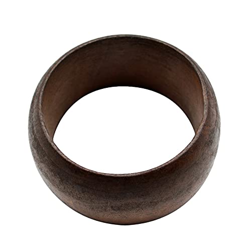 Handmade Ethnic Wood Cuff Bracelet Natural Wooden Large Bangles Round DIY Natural Wooden Chunky Bracelet Simple Engraved Geometric Braid Woven Bangle for Women Jewelry-Round Shape