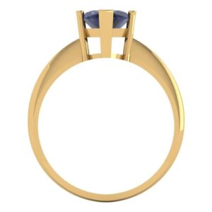 Clara Pucci 2.50 ct Marquise Cut Custom Engraving Blue Sapphire Engagement Wedding Solitaire W/Accent Ring 18K Yellow Gold Size 8.5