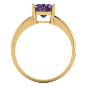 Clara Pucci 2.0 ct Oval Cut Solitaire Simulated Alexandrite Engagement Wedding Bridal Promise Anniversary Ring 18K Yellow Gold Size 5.5