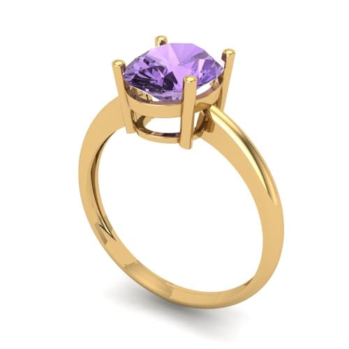 Clara Pucci 2.0 ct Oval Cut Solitaire Simulated Alexandrite Engagement Wedding Bridal Promise Anniversary Ring 18K Yellow Gold Size 5.5