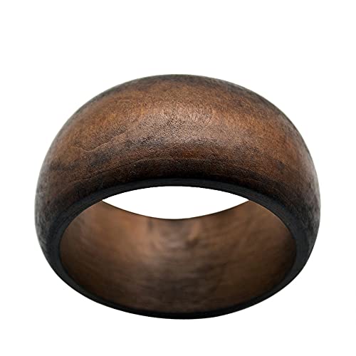 Handmade Ethnic Wood Cuff Bracelet Natural Wooden Large Bangles Round DIY Natural Wooden Chunky Bracelet Simple Engraved Geometric Braid Woven Bangle for Women Jewelry-Round Shape