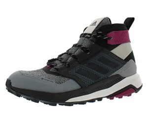 adidas terrex trailmaker mid gore-tex® hiking shoes metal grey/core black/power berry 9.5 b (m)