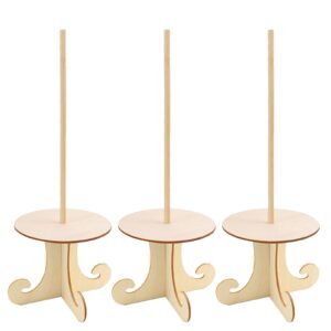 samanter wooden donut display doughnuts stands tower wood donut stand holder for birthday wedding party cake decor 3pack