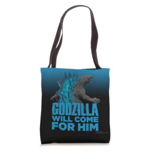 godzilla vs kong - godzilla will come for him tote bag