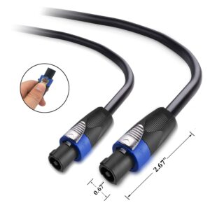 ROCMUZZK 2 Pack 50ft Pro Speakon to Speakon Cable, Pair 12AWG Patch Cords, Professional Speakon Audio Cable Cord with NL4FC Connectors