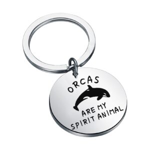 lywjyb birdgot orcas are my spirit animal keychain killer whale gift funny animal lover gift (orcas are my spirit animal ky)