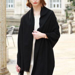 RIIQIICHY Pashmina Shawl Wraps for Women Scarf for Wedding Large Winter Black Scarves Soft Shawls and Wraps for Evening Dresses