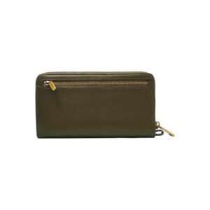 Fossil Women's Liza Eco Leather Wallet Zip Around Clutch with Wristlet Strap, Green Moss