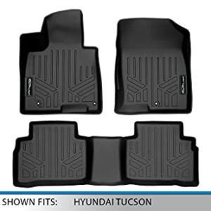 SMARTLINER All Weather Custom Fit Black 2 Row Floor Mat Liner Set Compatible with 2022-2023 Hyundai Tucson