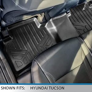 SMARTLINER All Weather Custom Fit Black 2 Row Floor Mat Liner Set Compatible with 2022-2023 Hyundai Tucson