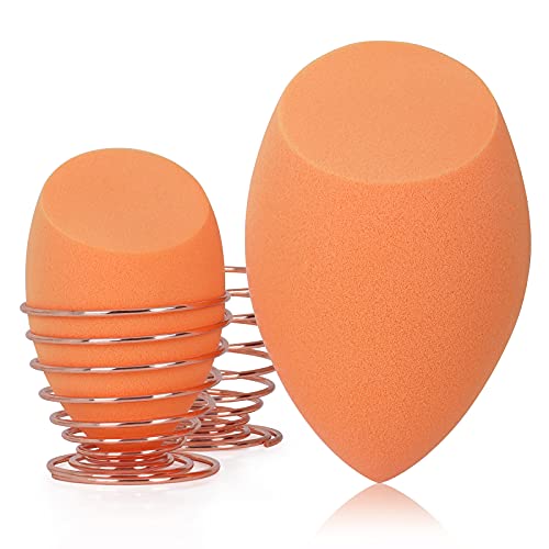 XL EXTRA LARGE Make Up Beauty Sponges Blender-Product contains: 1x Small(8cm) 1xExtra Large(11cm) and 2 Sponge Holder-for Face Body, Blush Cream, Liquid Foundation Powder Application, Ivory