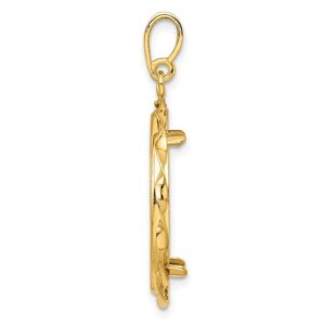 Roy Rose Jewelry Gold Coin Pendant Mounting - 22mm Coin Size - Hand Twisted Ribbon Design Frame - 14K Yellow Gold - Prong Set with Bail