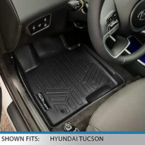 SMARTLINER All Weather Custom Fit Black 2 Row Floor Mat Liner Set Compatible with 2022-2023 Hyundai Tucson