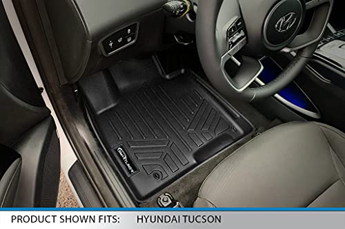 SMARTLINER All Weather Custom Fit Black 2 Row Floor Mat Liner Set Compatible with 2022-2023 Hyundai Tucson