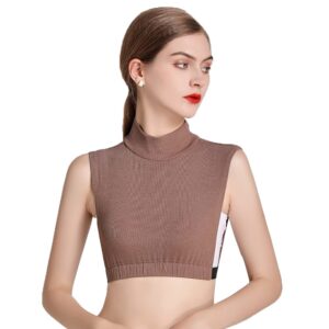 elegtiskas mock turtleneck dickey collar hoodie high neck detachable collar