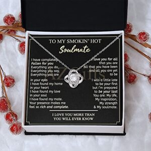 AZGifts To My Smokin' hot Soulmate Alluring Beauty Necklace With Message Card In A Box For Wife From Husband Love Always, Jewelry Women, Necklaces Wife, Your Presence Makes Me Complete, Silver