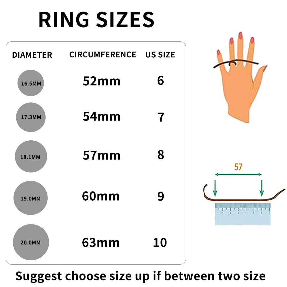 MUCAL Fidget Rings for Anxiety 8pcs Stainless Steel Spinner Ring Anti Anxiety Ring Spinning Moon Star Cool Stress Relieveing Rings for Women Men