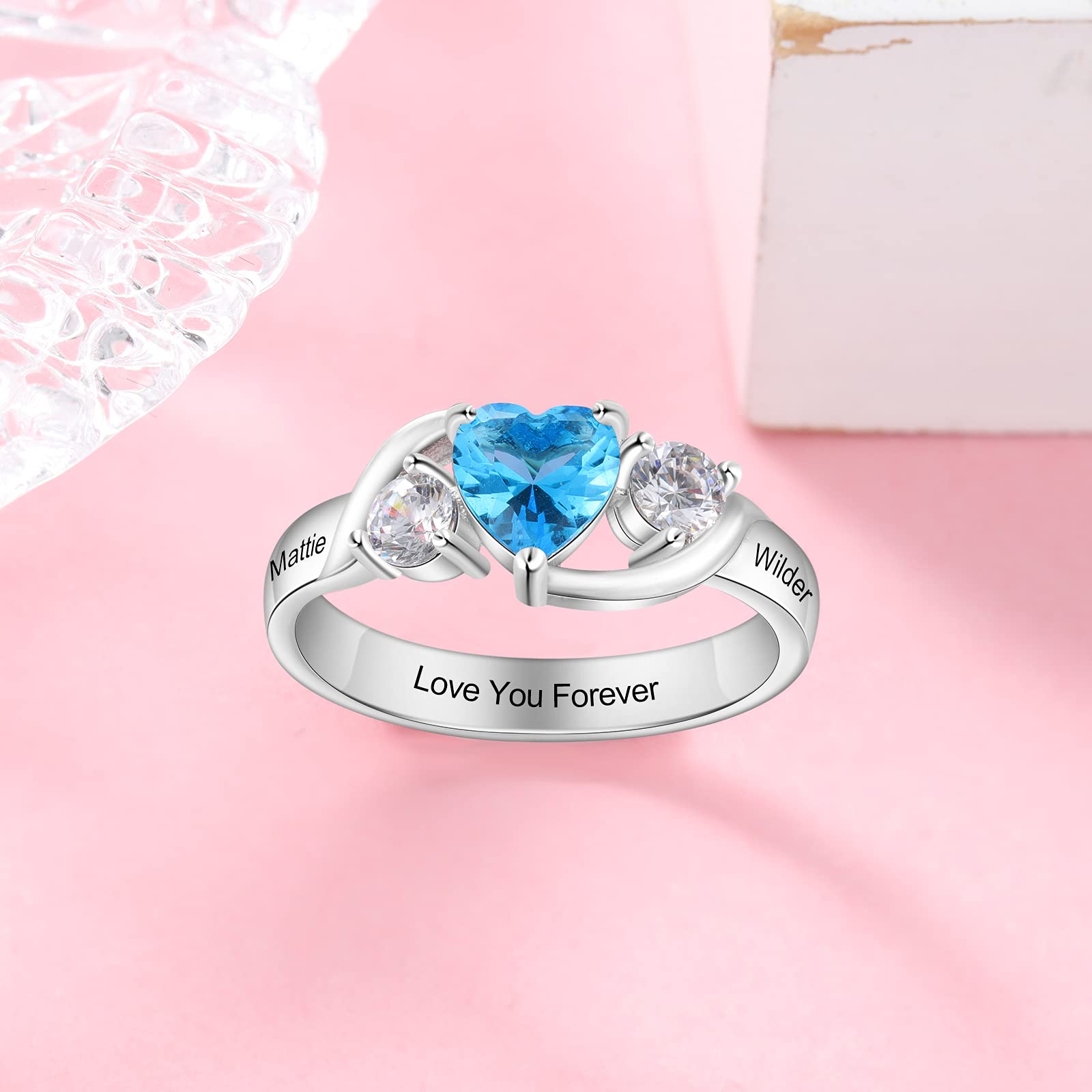 Lam Hub Fong Personalized Name Rings for Women with Simulated Birthstone Couples Promise Rings Engagement Name Rings for Women (7)