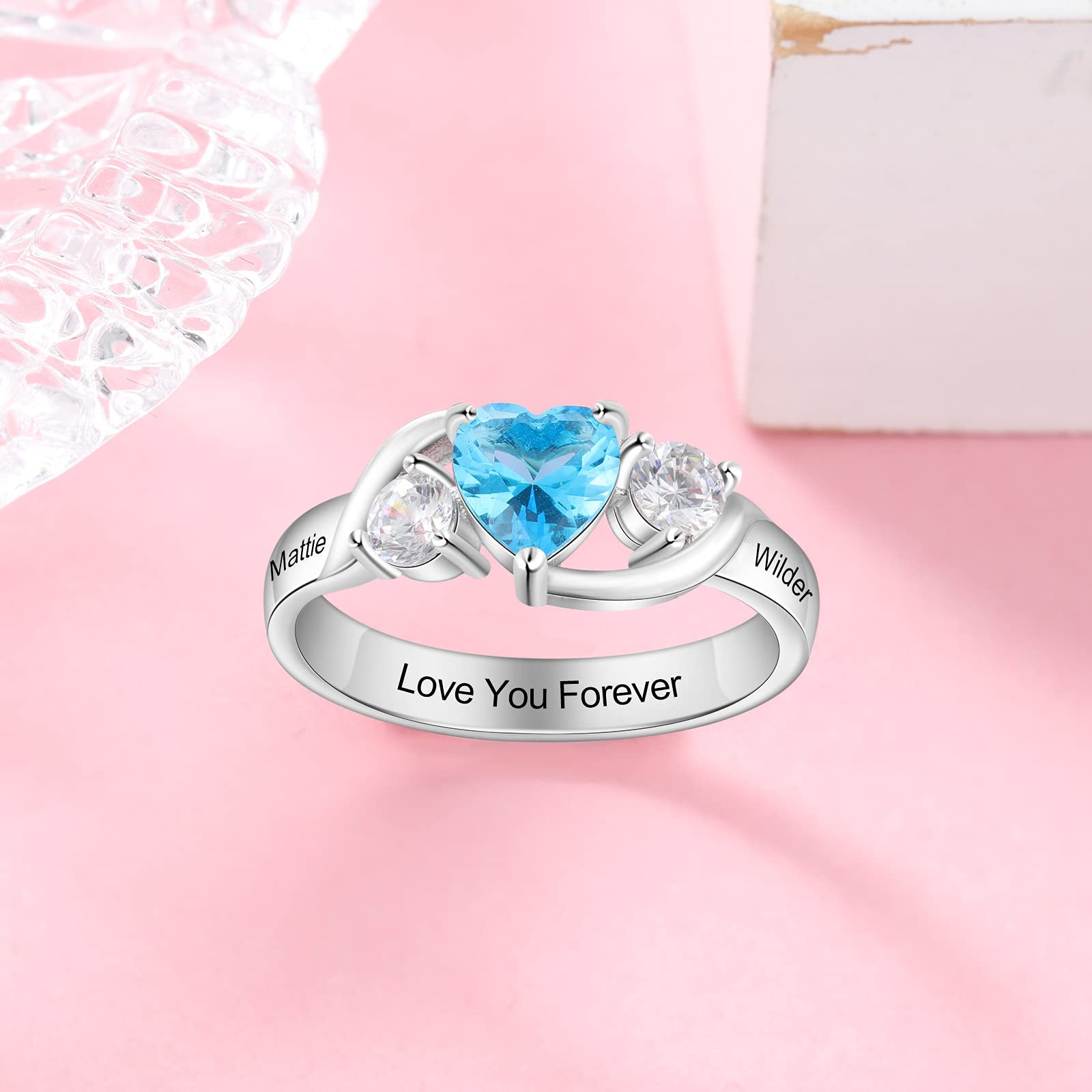 Lam Hub Fong Personalized Name Rings for Women with Simulated Birthstone Couples Promise Rings Engagement Name Rings for Women (7)