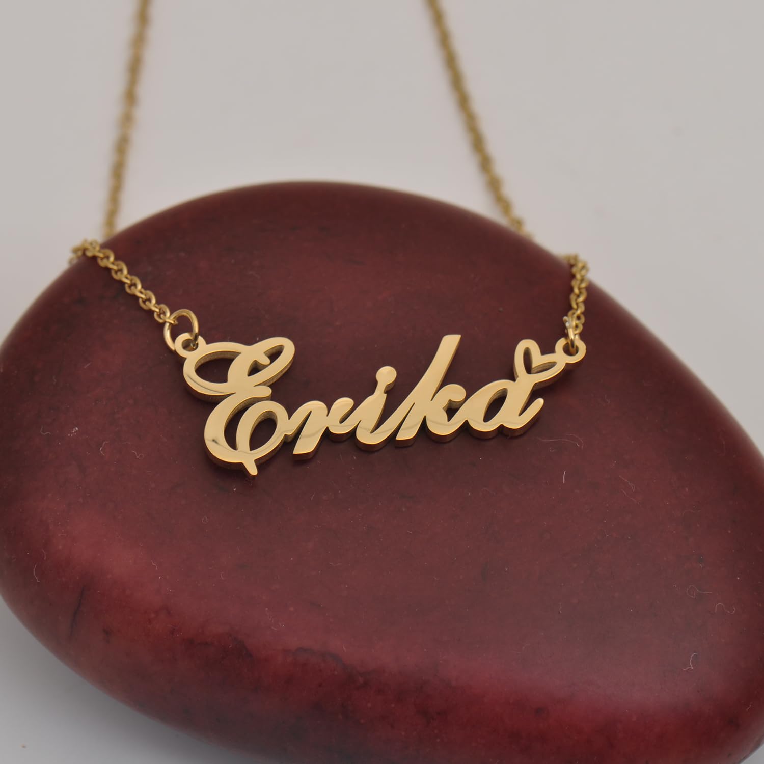 HUAN XUN Customized Made Women Name Necklace Gold Personalized Heart Pendant for Her Daddy