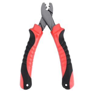 evtscan multi-functional fishing crimping pliers heavy duty carbon steel rubber handle wire rope crimping tool tackle accessory