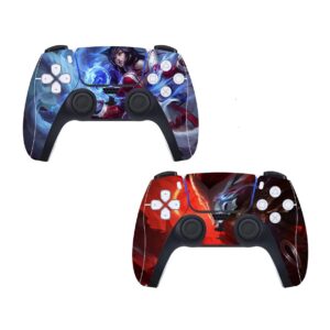 ebty-dreams inc. - set of 2 lol ahri the nine-tailed fox, yasuo the unforgiven vinyl skin sticker decal protector for playstation 5 (ps5) controllers