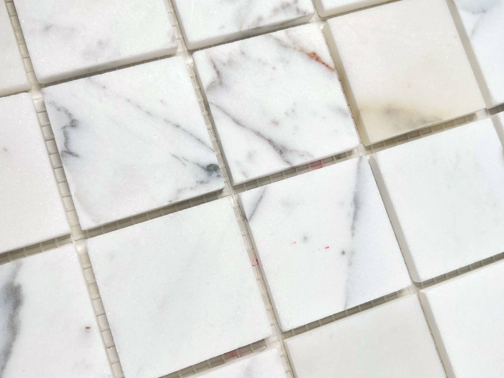 Tenedos Calacatta Gold Marble 2x2 Square Floor and Wall Tile Honed for Kitchen Backsplash| Bathroom| Fireplace Surround