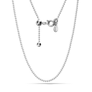 lecalla 925 sterling silver italian adjustable ball chain necklace for women 24 inches