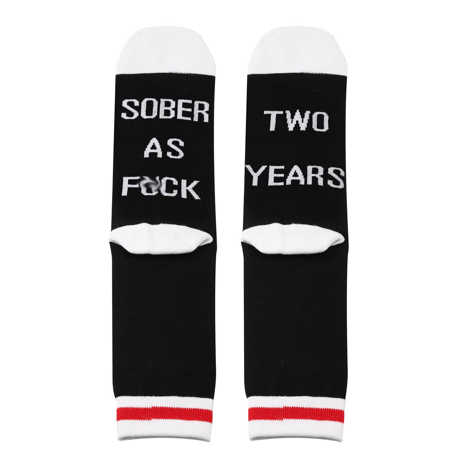 TSOTMO 2 Pairs Sobriety Anniversary Socks Sobriety Gift AA NA Recovery Socks Sober As Encouragement Gift (2 year F)