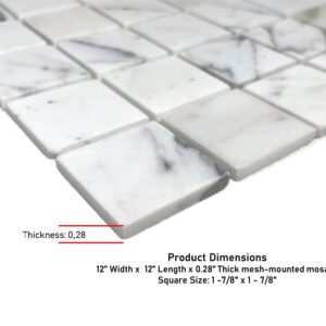 Tenedos Calacatta Gold Marble 2x2 Square Floor and Wall Tile Honed for Kitchen Backsplash| Bathroom| Fireplace Surround