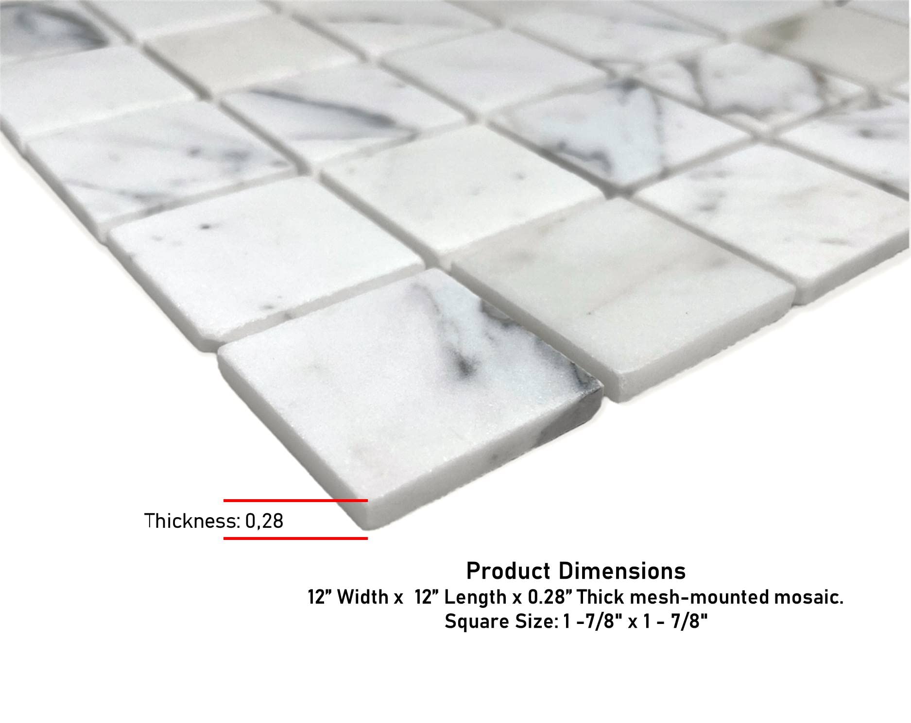 Tenedos Calacatta Gold Marble 2x2 Square Floor and Wall Tile Honed for Kitchen Backsplash| Bathroom| Fireplace Surround