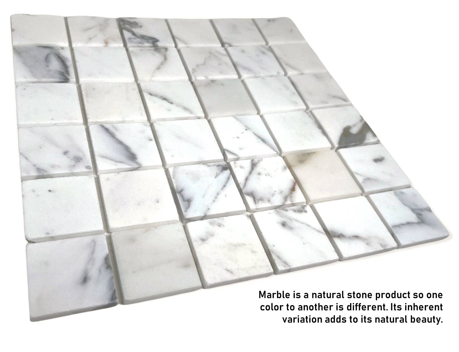 Tenedos Calacatta Gold Marble 2x2 Square Floor and Wall Tile Honed for Kitchen Backsplash| Bathroom| Fireplace Surround