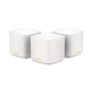 asus zenwifi ax mini,mesh wifi 6 system (ax1800 xd4 3pk)-whole home coverage up to 4800 sq.ft & 5+ rooms, aimesh, special wood pattern