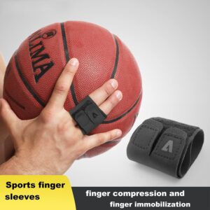 Mezeic Finger Splint Finger Buddy Wraps Reusable Finger Support Sleeves, Adjustable Elastic Trigger Finger Splints Compression Straightening Mallet Finger Brace for Arthritis Pain, Sport Injuries - M