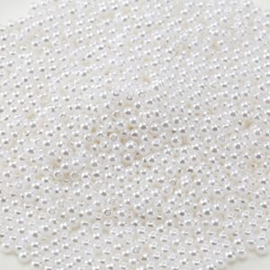 savita 3000 pieces 4 mm round white satin beads spacer beads for diy crafts necklaces bracelets earrings rings jewellery making