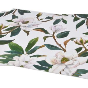 Disposable Floral Magnolia Blossom Paper Place Mats 50 Pack 11”x 17” Rectangle Spring White Flowers Coated Placemat Summer Flower Dinner Table Setting