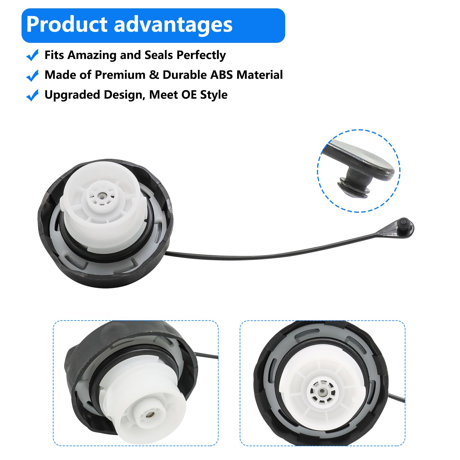 Gas Cap Fuel Cap Replace 1711A004 Fuel Gas Tank Cap Compatible with Mitsubishi 2004-2012 Eclipse 2004-2008 Endeavor&2010-2011 Endeavor 2004-2012 Galant 2014-2018 Outlander 2013-2019 Outlander Sport.